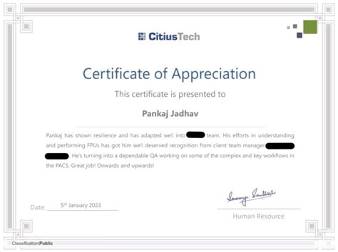 Pankaj Jadhav On Linkedin Appreciation Citiustech