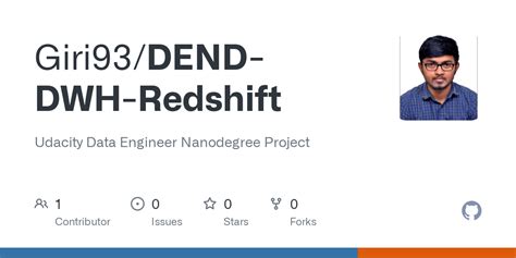 Github Giri93dend Dwh Redshift Udacity Data Engineer Nanodegree Project