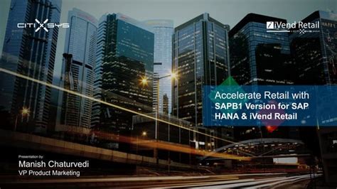 Sap Hana With Ivend Retail Pptx