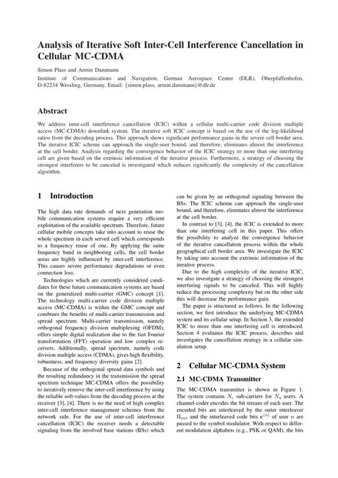 Pdf Analysis Of Iterative Soft Inter Cell Interference Cancellation