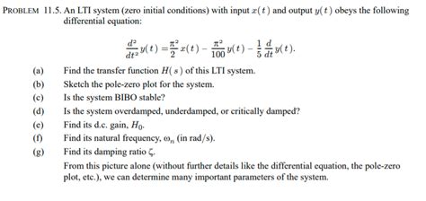Solved PROBLEM An LTI System Zero Initial Conditions Chegg