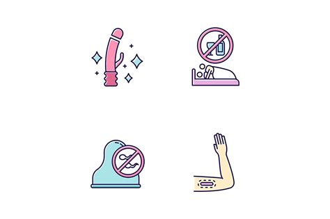 Safe Sex Color Icons Set Icons ~ Creative Market