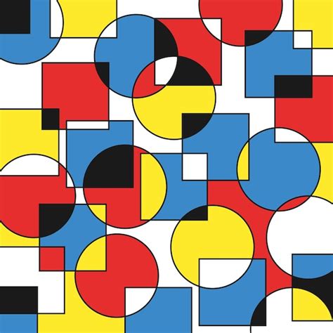 Premium Vector Abstract Geometric Background Of Intersecting Circles And Squares Of Different