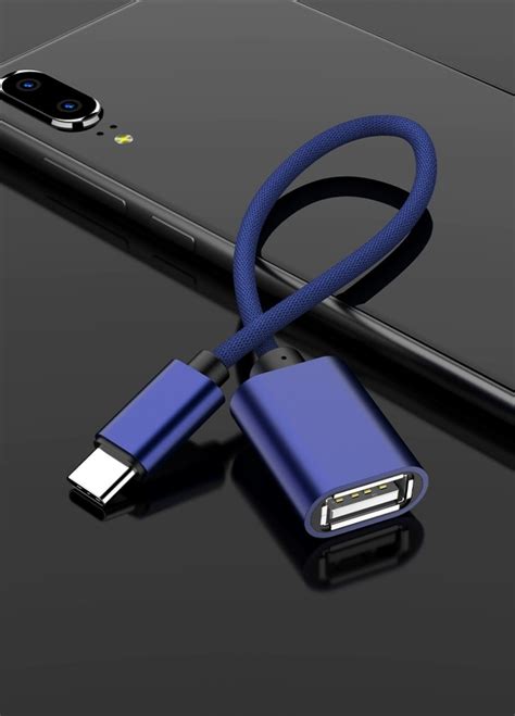 藍色otg 轉接頭 Type C 轉 Usb，支持多種設備 電腦＆科技 電腦周邊及配件 電腦線、轉接線及轉換器 Carousell