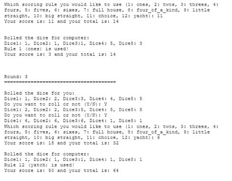 I Have To Write A C Program Which Will Be Yacht Game