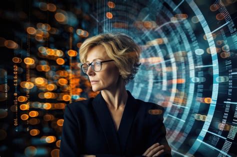 Premium Photo Tech Analyst Study Cyber Data Chart From Corporate System