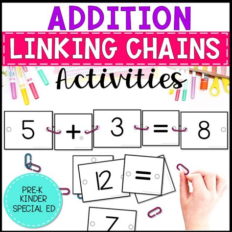 Addition Linking Chains Fine Motor Activity Math Centers