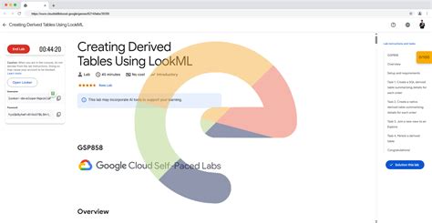 creating derived tables using lookml gsp858