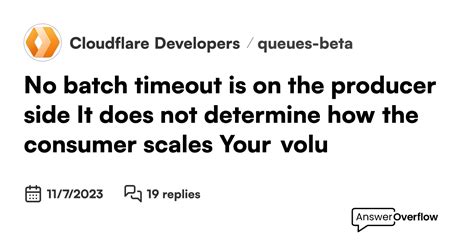 No Batch Timeout Is On The Producer Side It Does Not Determine How The Consumer Scales Your