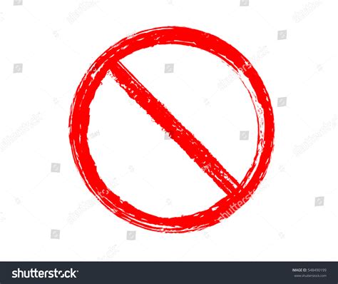Prohibitory Traffic Sign Isolated On White Stock Vector Royalty Free
