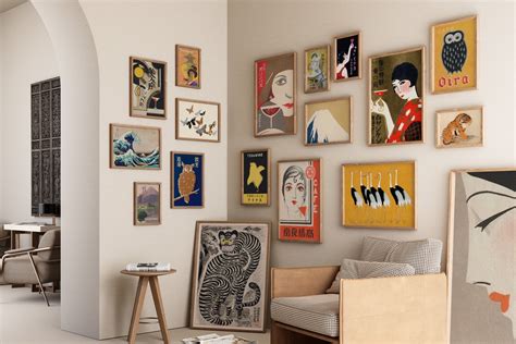 Japanese Gallery Art Vintage Wall Art Eclectic Wall Art Vintage