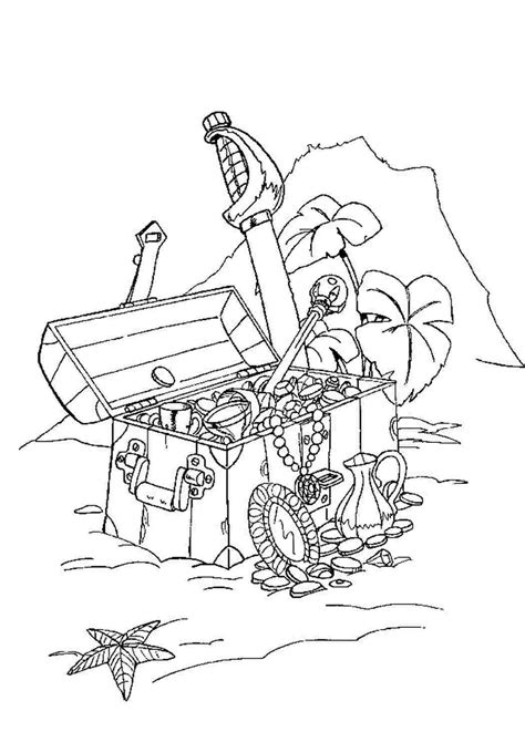Раскраски Раскраска Раскраска пиратские сокровища на дне моря распечатать Картинки раскраски