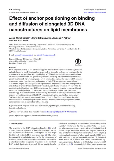 effect of anchor positioning on binding and diffusion of elongated 3d