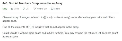 leetcode 리트코드 448 find all numbers disappeared in an array 민석강