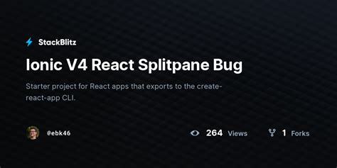 Ionic V4 React Splitpane Bug Stackblitz
