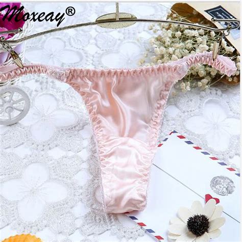 Moxeay Silk Thong Panties Sexy Thongs Briefs Women G String Panties