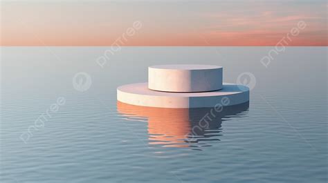 물에 떠있는 빈 받침대 현대 최소한의 기하학적 예술 3d 그림 3d 장면 장면 모형 3d 디스플레이 배경 일러스트 및 사진 무료 다운로드 Pngtree