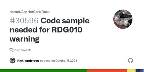 code sample needed for rdg010 warning · issue 30596 · dotnet aspnetcore docs · github