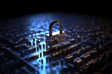 A Lock On A Cyber Security Background Prevents Hacking In The Network Created With Generative Ai