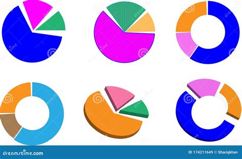Pie Chart Donut Chart 2d 3d Info Graphic Set With Various Options Vector