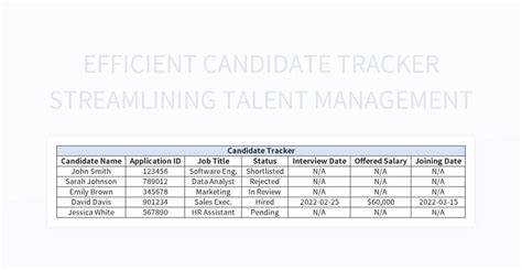 Efficient Candidate Tracker Streamlining Talent Management Excel
