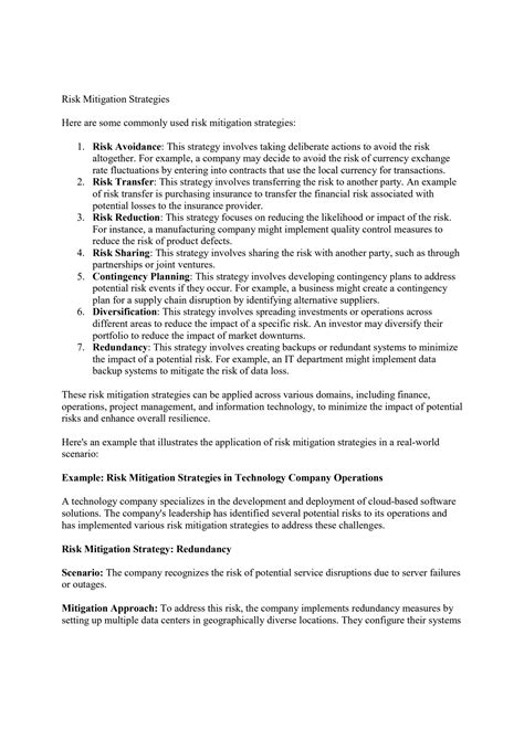Solution Risk Mitigation Strategies With Examples Studypool Solution Risk Mitigation Strategies With Examples Studypool