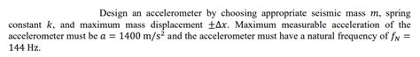Solved Design An Accelerometer By Choosing Appropriate Chegg