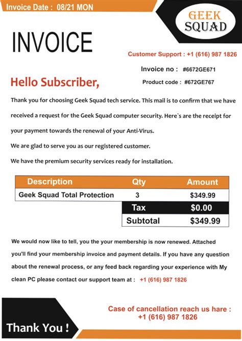 Another Geek Squad Email R Scamnumbers