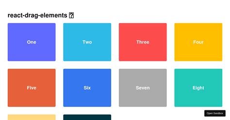 React Drag Elements Codesandbox