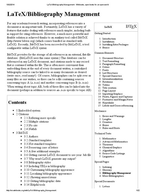 Latex Bibliography Management Wikibooks Open Books For An Open World Pdf Citation