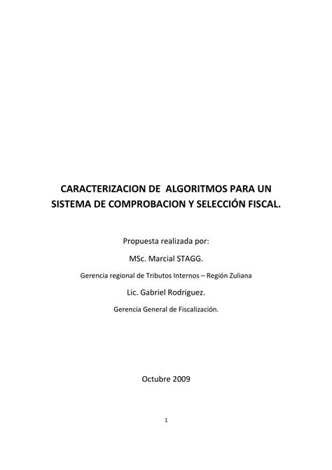 Pdf Caracterizacion De Algoritmos Para Un Sistema De Comprobacion Y