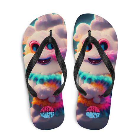 Rainbow Marshmallow Monster Flip Flops Etsy