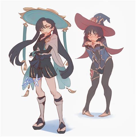 Scaramouche Mona And Wanderer Genshin Impact Drawn By Suerakocy Danbooru