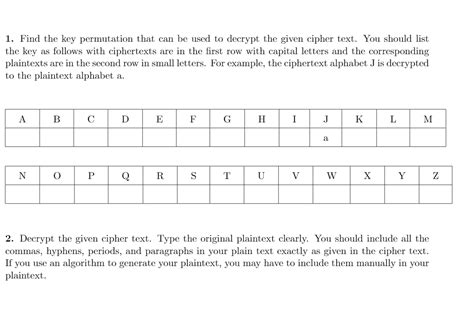 Consider The Following Cipher Text That Is Encrypted