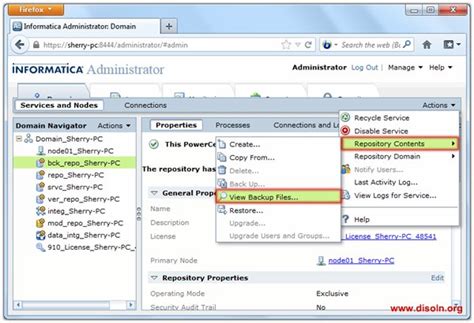 Informatica Powercenter Repository Backup And Restore ~ Data