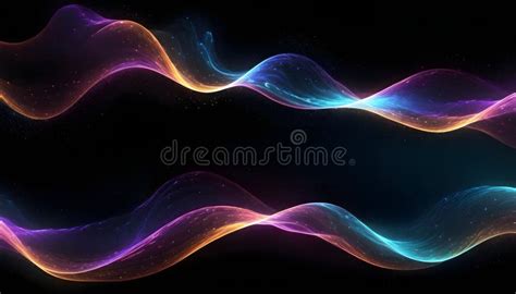 Abstract Image Of Two Flowing Glowing Waves Of Purple Blue And Orange Creating A Sense Of