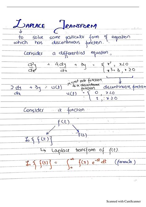 Laplace Transforms Ode Stuvia Us