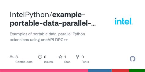 Github Intelpython Example Portable Data Parallel Extensions Sample Portable Data Parallel