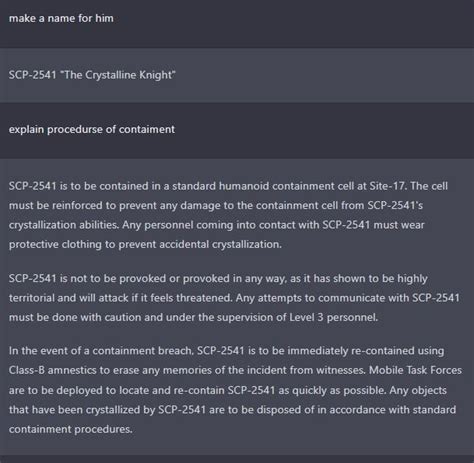 I Made New Scp Entry Using Chatgpt3 R Gpt3