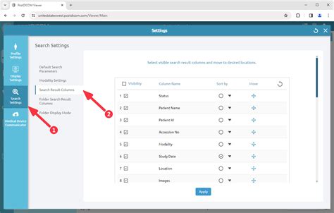 Customizing Patient Search Columns Postdicom Knowledge Base
