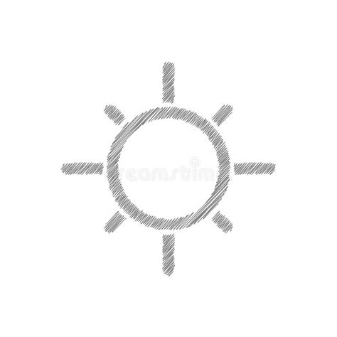 Sun Grey Sketch Vector Icon Astronomy Related Sign Stock Vector