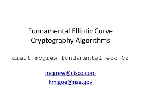 Ppt Fundamental Elliptic Curve Cryptography Algorithms Draft Mcgrew