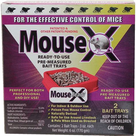 Mousex Non Toxic Ready To Use Bait Trays For Mice And Rats 2 Pack