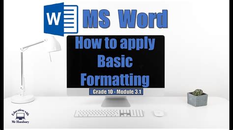 Basic Formatting In MS Word YouTube