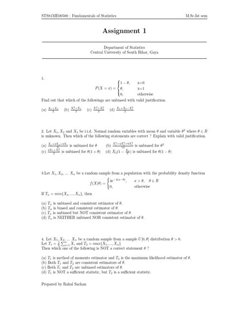 Test1msc Data Science Pdf Bias Of An Estimator Estimator