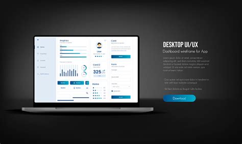 랩톱에 있는 분석 패널의 사용자 인터페이스 Ux Ui 디자인 전자 장치의 대시보드 유용성 노트북 효율적인 데이터 관리 및