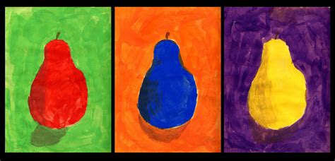 Complimentary Colors Contrast Art Colorful Art Projects Pear Art