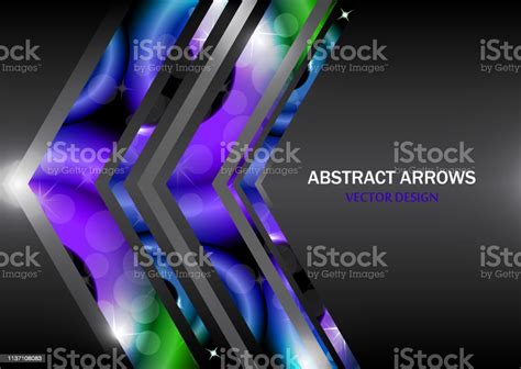 하이라이트와 어두운 배경에 창조적 인 기하학적 밝은 멀티 컬러 화살표 디자인을 위한 삼각형 화살표 모서리 겹침 벡터 배경 레이어 디자인에 대 한 벡터 일러스트 레이 션입니다