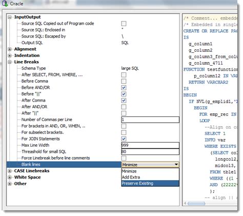 Preserving Line Breaks In Oracle Sql Developer 4