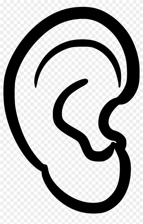 Black And White Ear Clip Art
